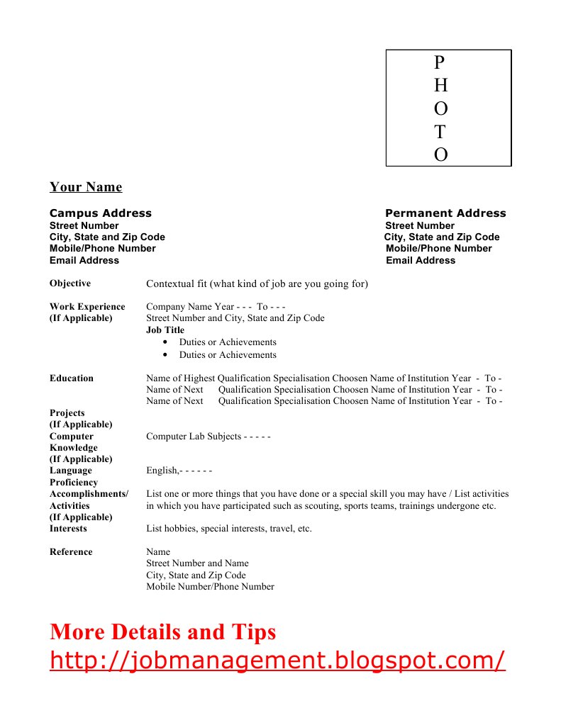 Resume Template for Job Seekers | PDF