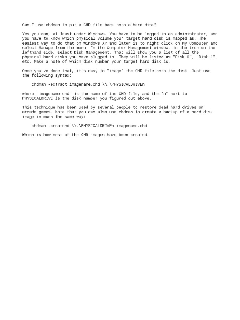 CHDMAN | PDF | Computers