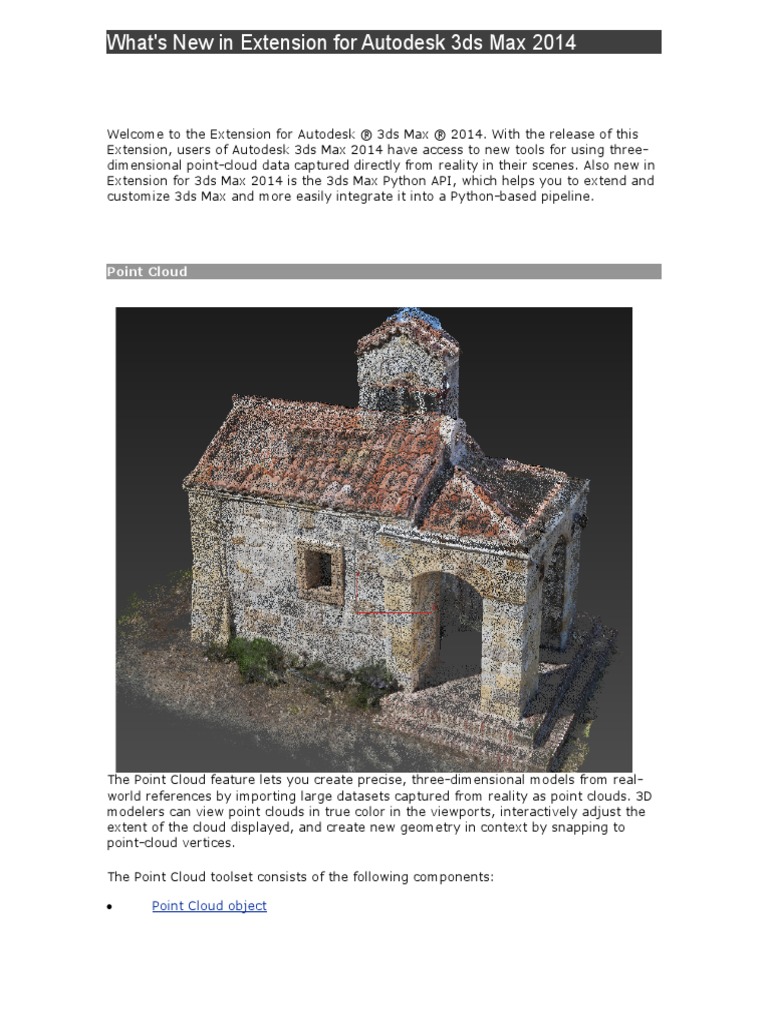 What's New in Extension For Autodesk 3ds Max 2014: Point Cloud | PDF ...