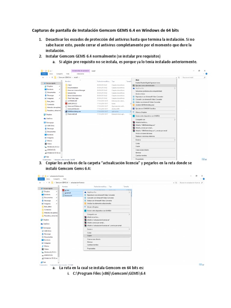 Instalacion Gemcom Gems 6.4 | PDF