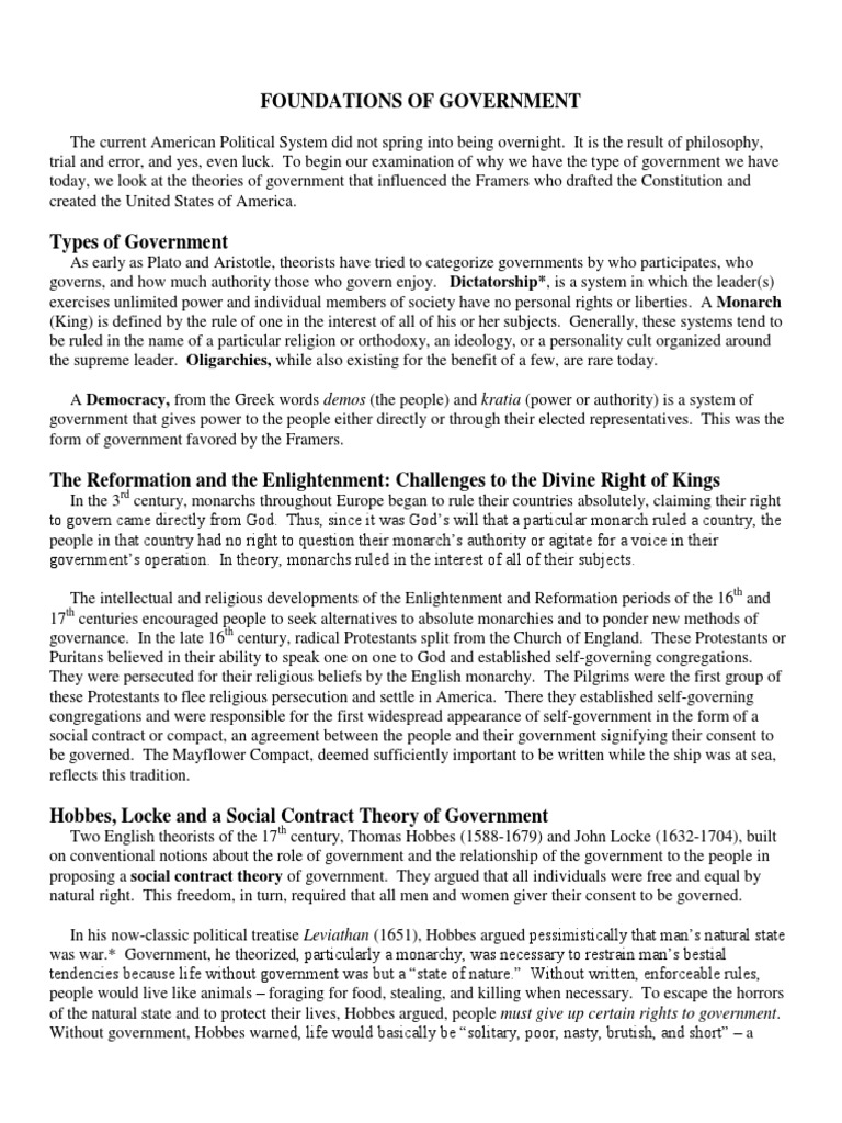 Foundations of American Government | PDF | Social Contract | John Locke