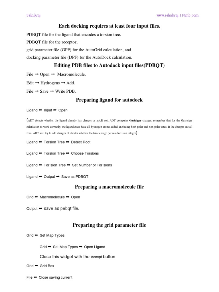 Autodock Tutorial | PDF