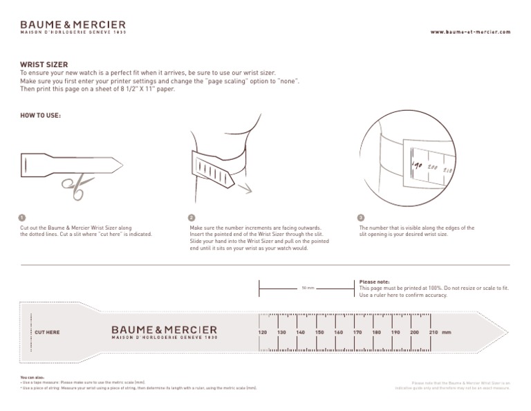 Wrist Sizer: How To Use | PDF