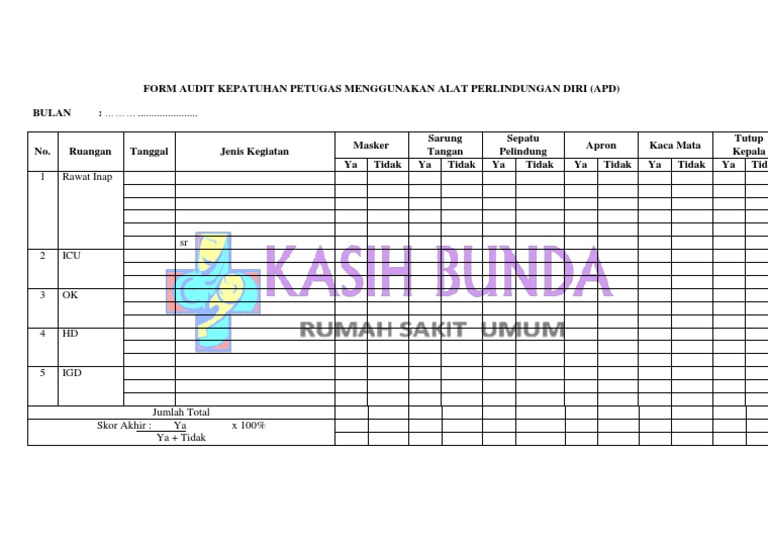 Form Audit Penggunaan APD | PDF