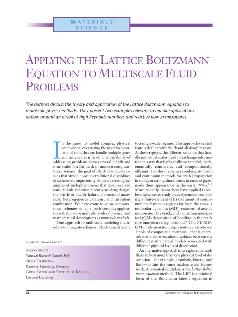 Lattttice Boltzmann | PDF | Fluid Dynamics | Chemical Equilibrium