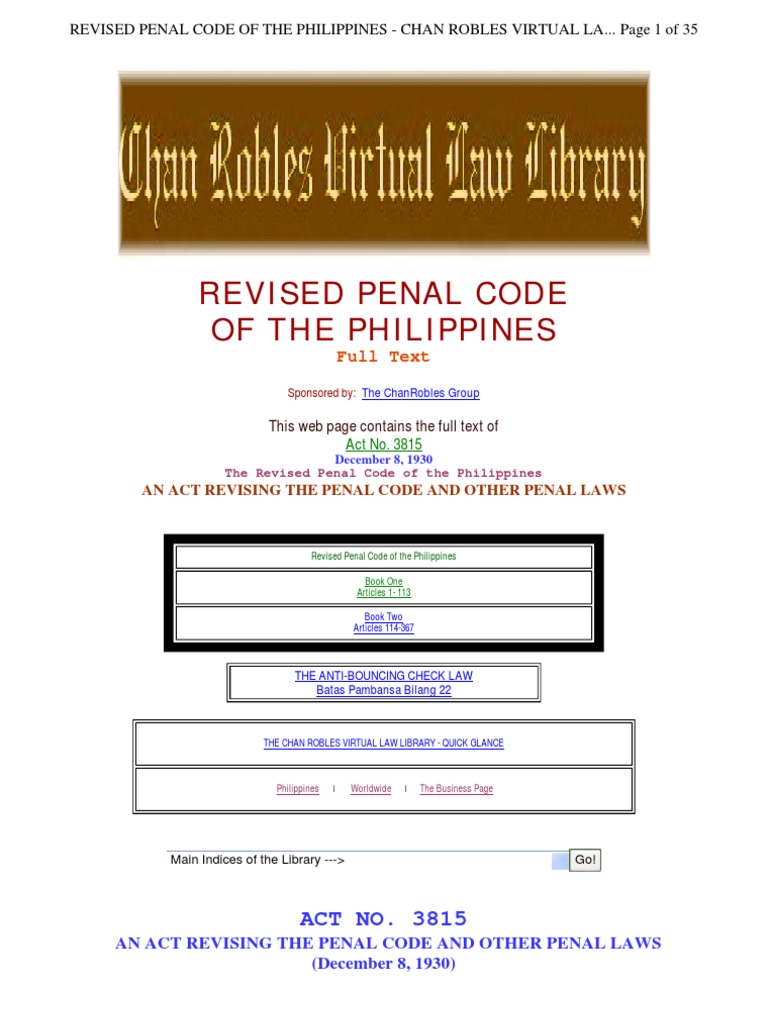 Revised Penal Code Book 1 | Felony | Accomplice