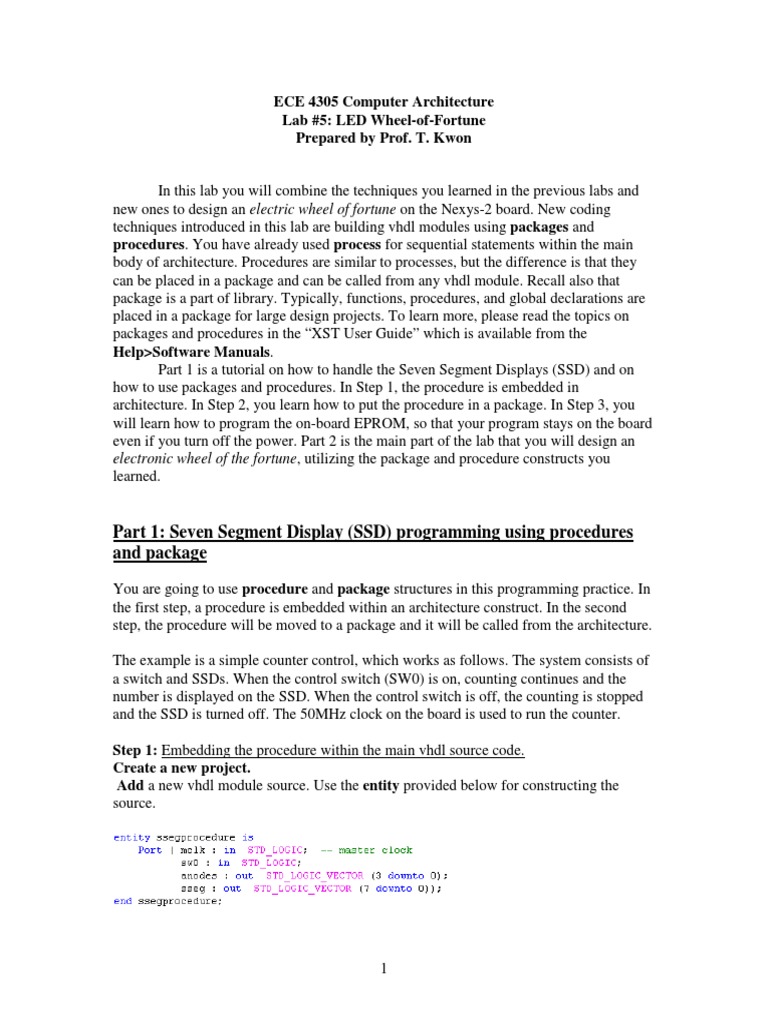 Lab 5 | PDF | Subroutine | Vhdl