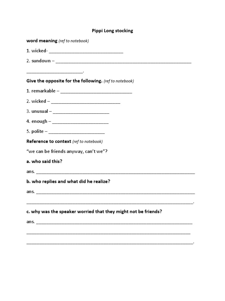 Pippi Longstocking | PDF