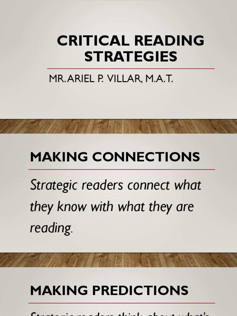 Critical Reading Strategies Guide | PDF | Career & Growth