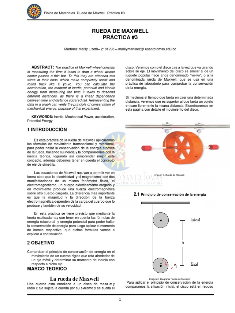 Rueda de Maxwell | Rotación | Velocidad