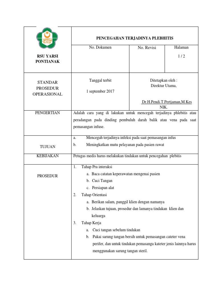 Pencegahan Plebritis pada Infus | PDF