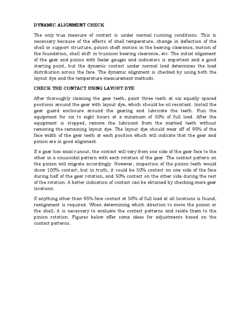 Alignment Check | PDF | Gear | Bearing (Mechanical)