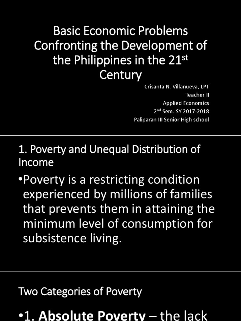 Lecture 5-Basic Economic Problems Confronting The Development of The ...