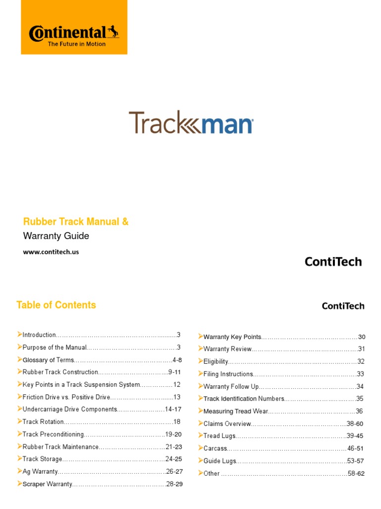 ContiTech RubberTrack Manual WarrantyGuide en | PDF | Tire ...
