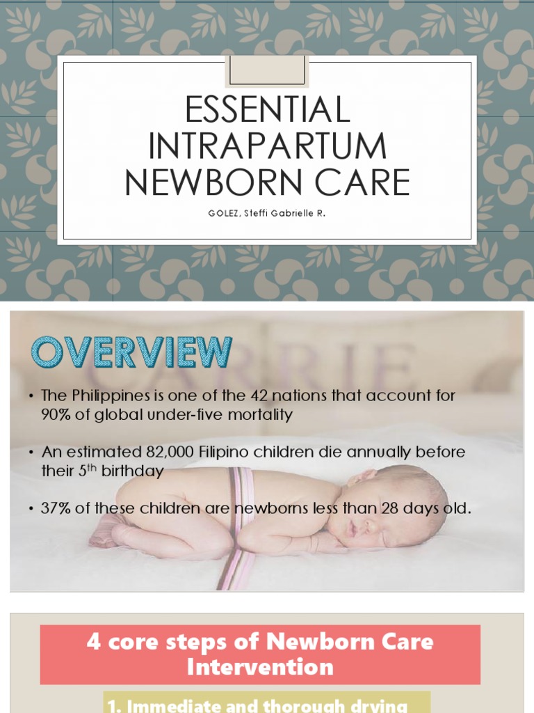 Essential Intrapartum Newborn Care: GOLEZ, Steffi Gabrielle R | PDF | Wellness