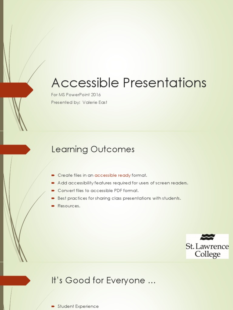Accessible PowerPoint Presentations Training File | PDF | Page Layout ...