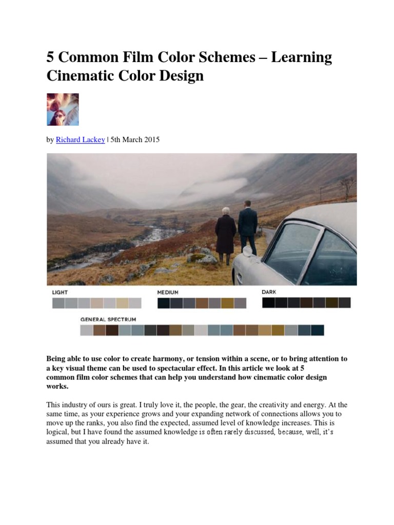 5 Common Film Color Schemes | PDF | Qualia | Color