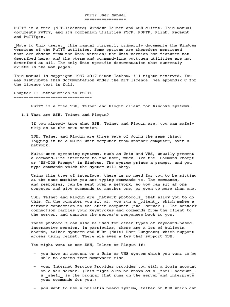 Puttydoc 068 | PDF | Secure Shell | Port (Computer Networking)