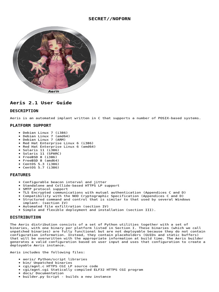 Secret//Noforn: Description Platform Support | PDF | Cryptography | Key ...