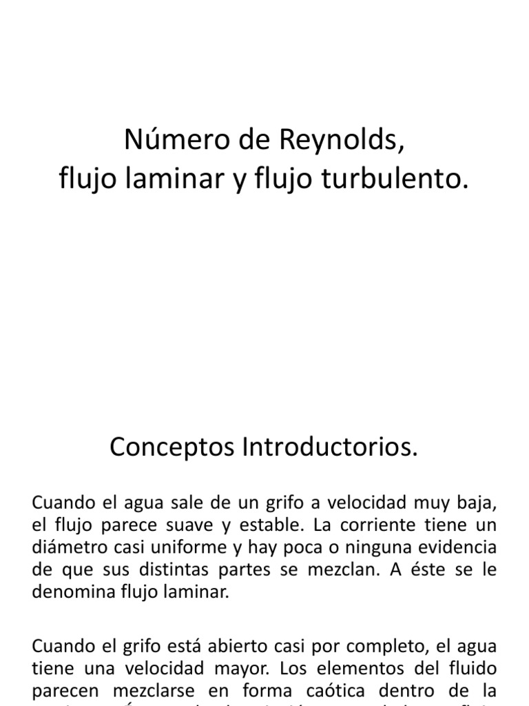 Número de Reynolds | PDF | Numero Reynolds | Flujo laminar