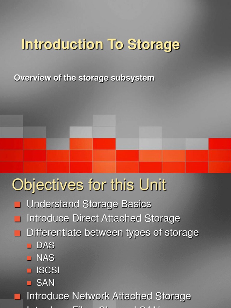 Introduction To Storage: Overview of The Storage Subsystem | PDF ...