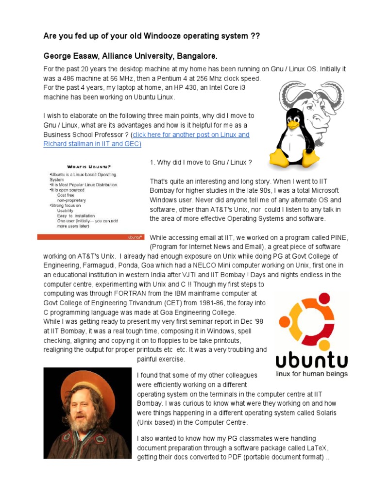 Linux Vs Wind Ooze | PDF | Linux | Free Software