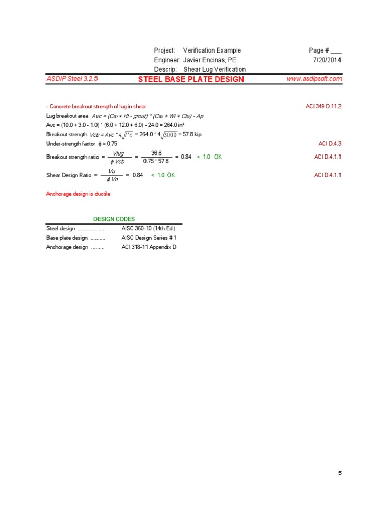 Shear Lug Verification Example 12 PDF | PDF