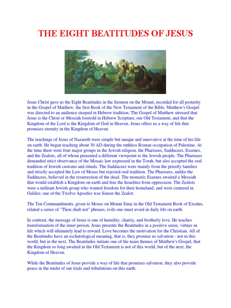 The Eight Beatitudes of Jesus | Beatitudes | Pharisees