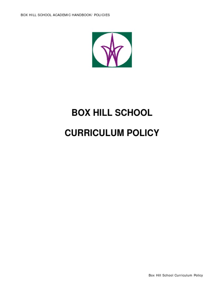 Box Hill School Curriculum Policy | PDF | Curriculum | Learning