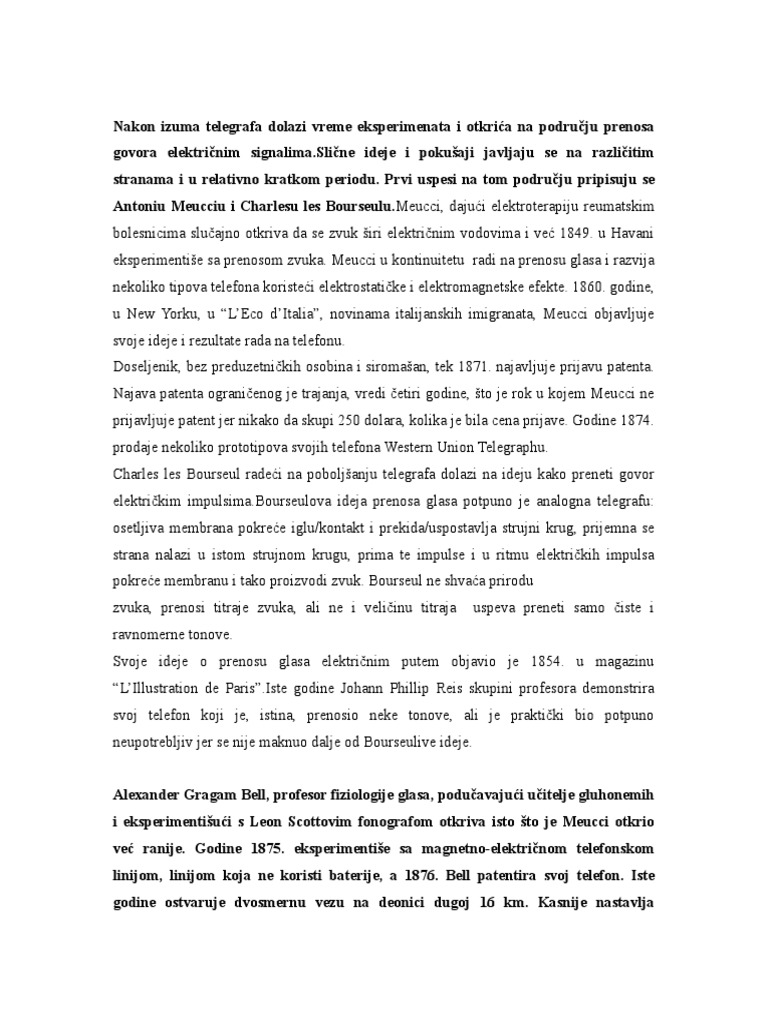 Nastanak I Razvoj Telekomunikacija | PDF