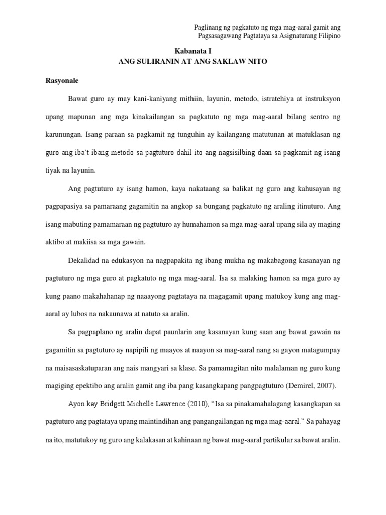 Action Research in Filipino | PDF