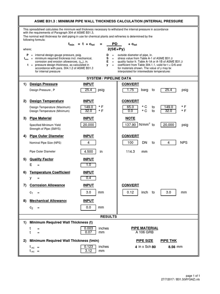 B31 3 (Mygaz) - 1 | PDF | Pipe (Fluid Conveyance) | Materials