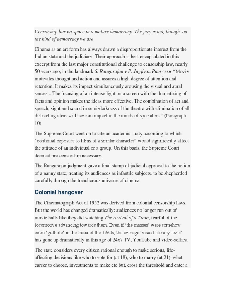 Film Censorship | PDF | Censorship | Mass Media