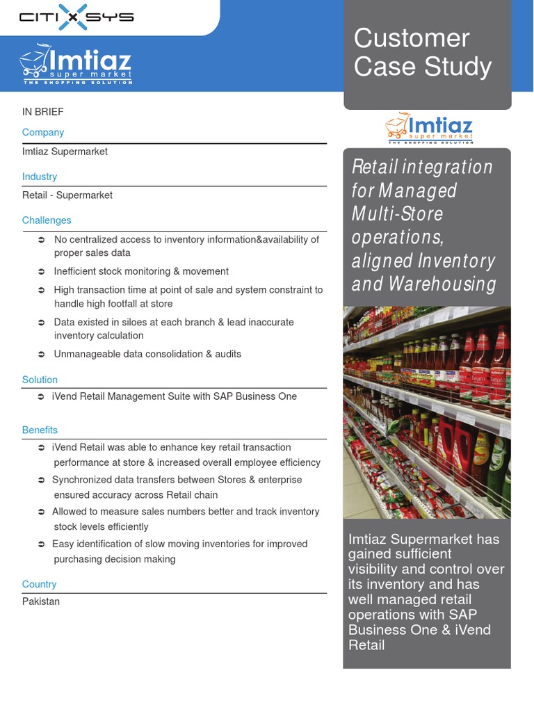 Imtiaz Supermarket: iVend Retail Case Study | PDF | Retail | Supermarket