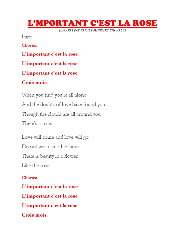 L' Important C'est La Rose