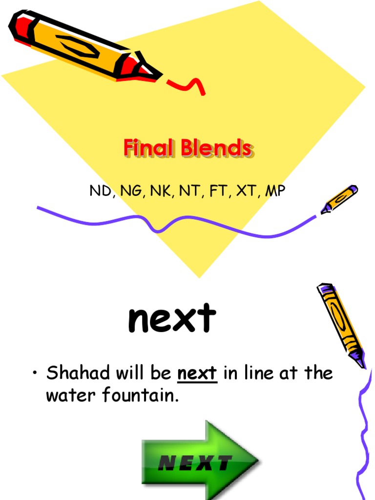 Final Blends: ND, NG, NK, NT, FT, XT, MP | PDF