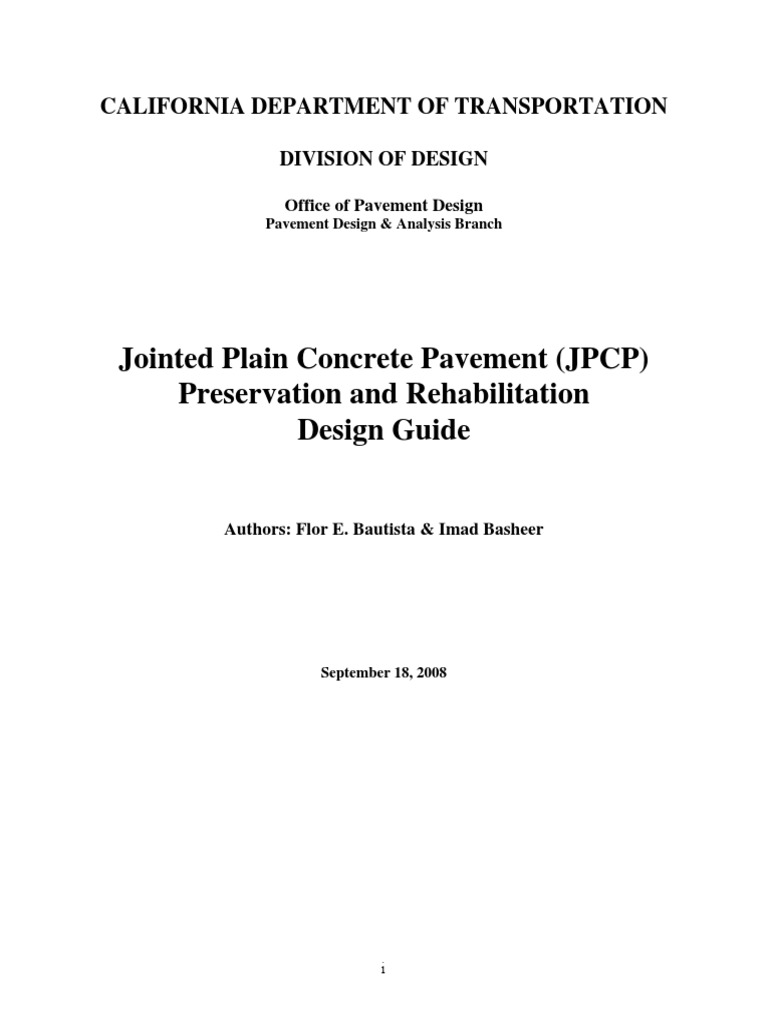 JPCP Preservation and Rehab Design Guide | PDF | Road Surface | Concrete