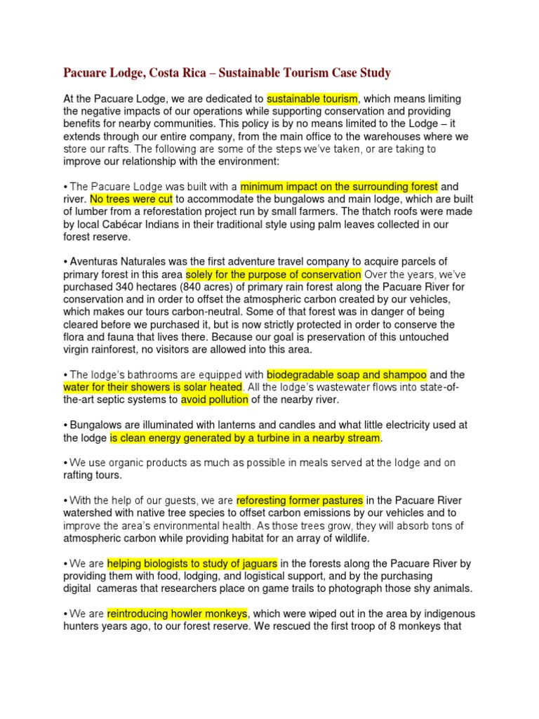 Costa Rica Sustainable Tourism | PDF | Recycling | Forests