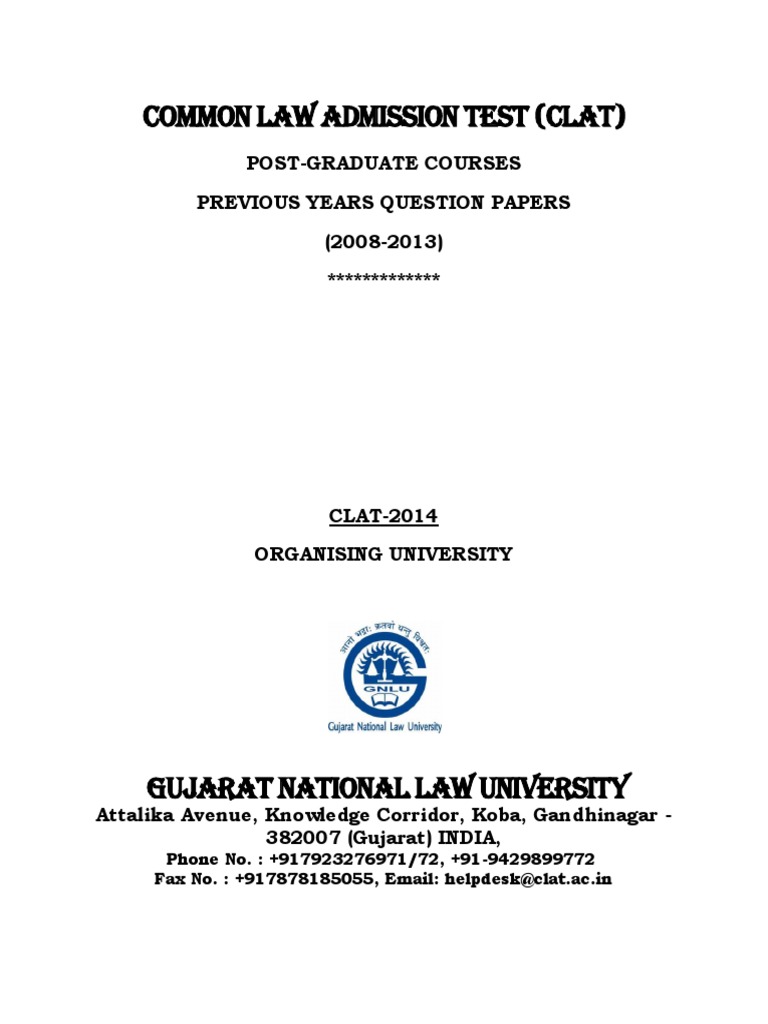 CLAT PG Previous 5 year Question papers 2008-2013.pdf | Annulment | Tort