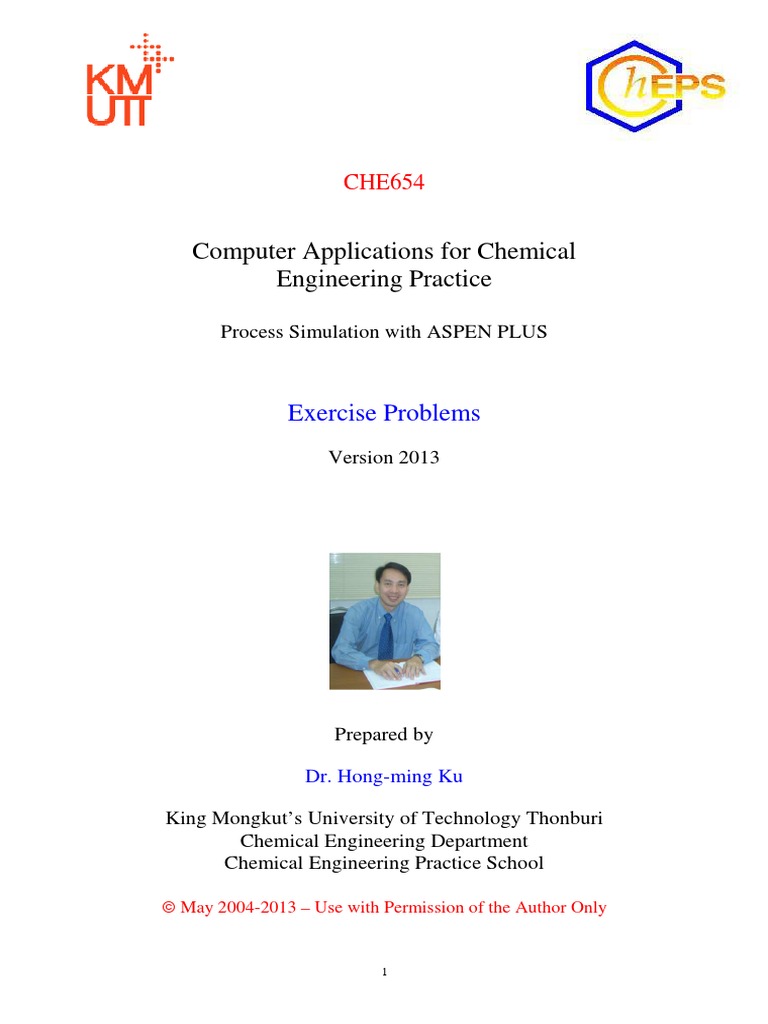 Computer Applications For Chemical Engineering Practice: Exercise ...