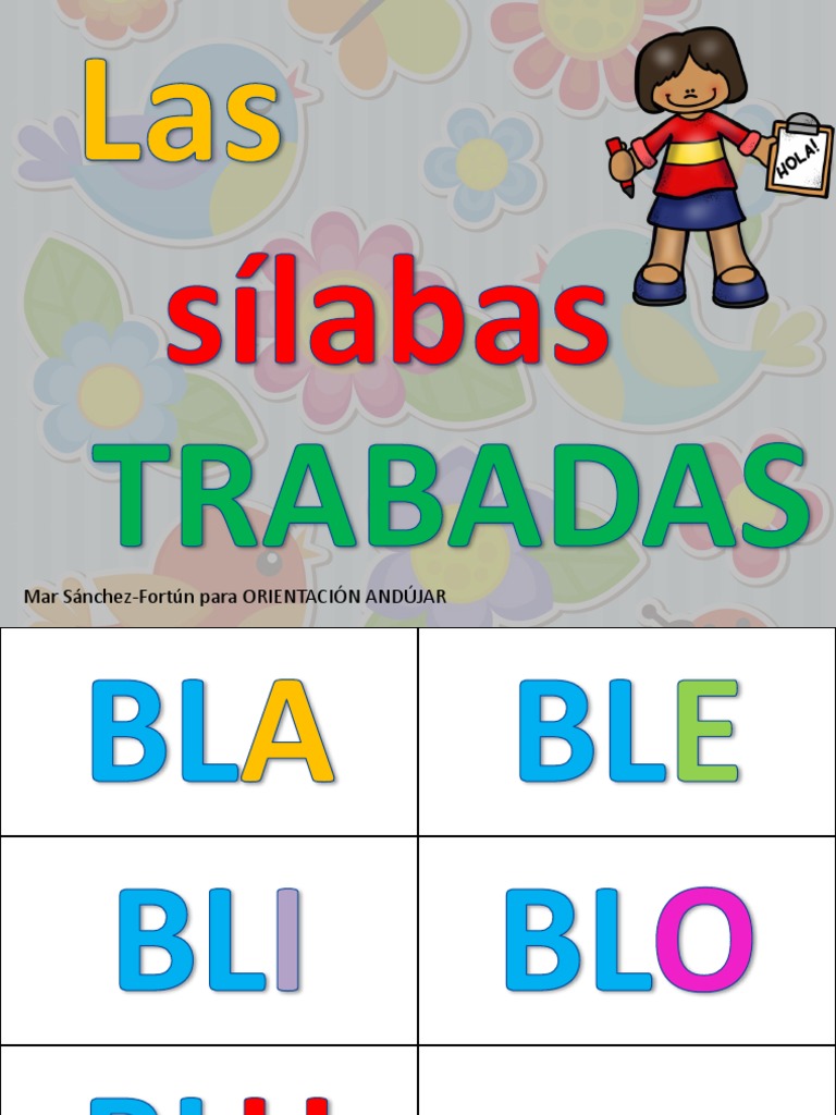 Las Silabas Trabadas en Tarjetas | PDF