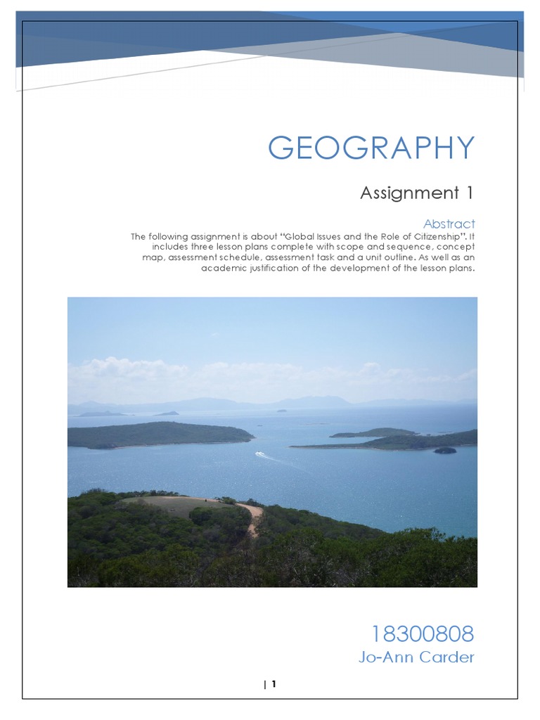 Geography: Assignment 1 | PDF | Pedagogy | Lesson Plan