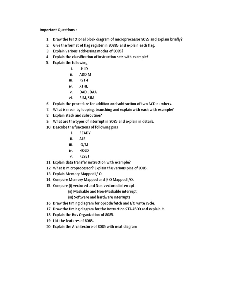 Microprocessor and Microcontroller Question Bank | PDF