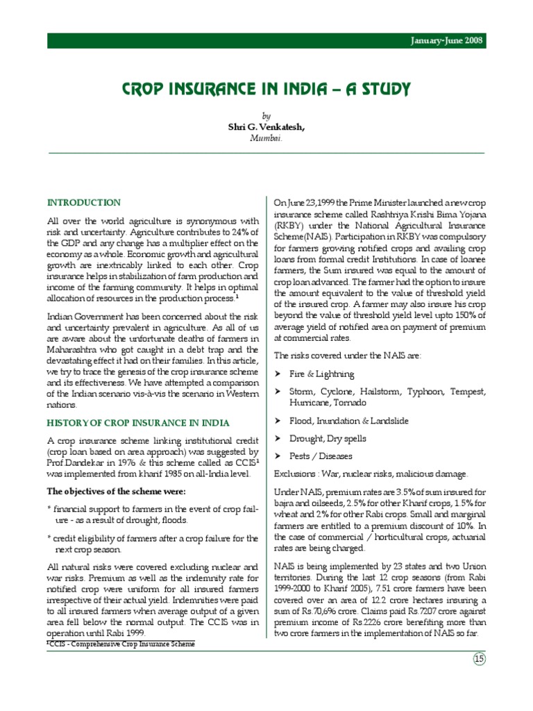 Crop Insurance PDF | PDF | Crop Insurance | Insurance