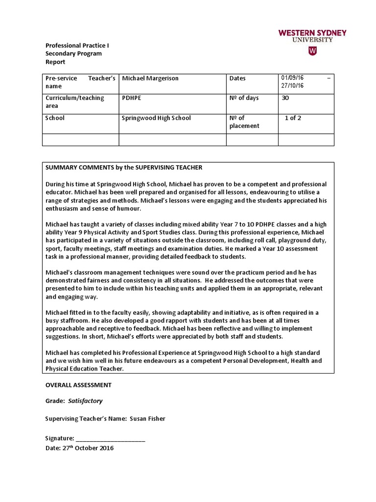 Pre-service Teacher Assessment Report | PDF | Educational Assessment ...