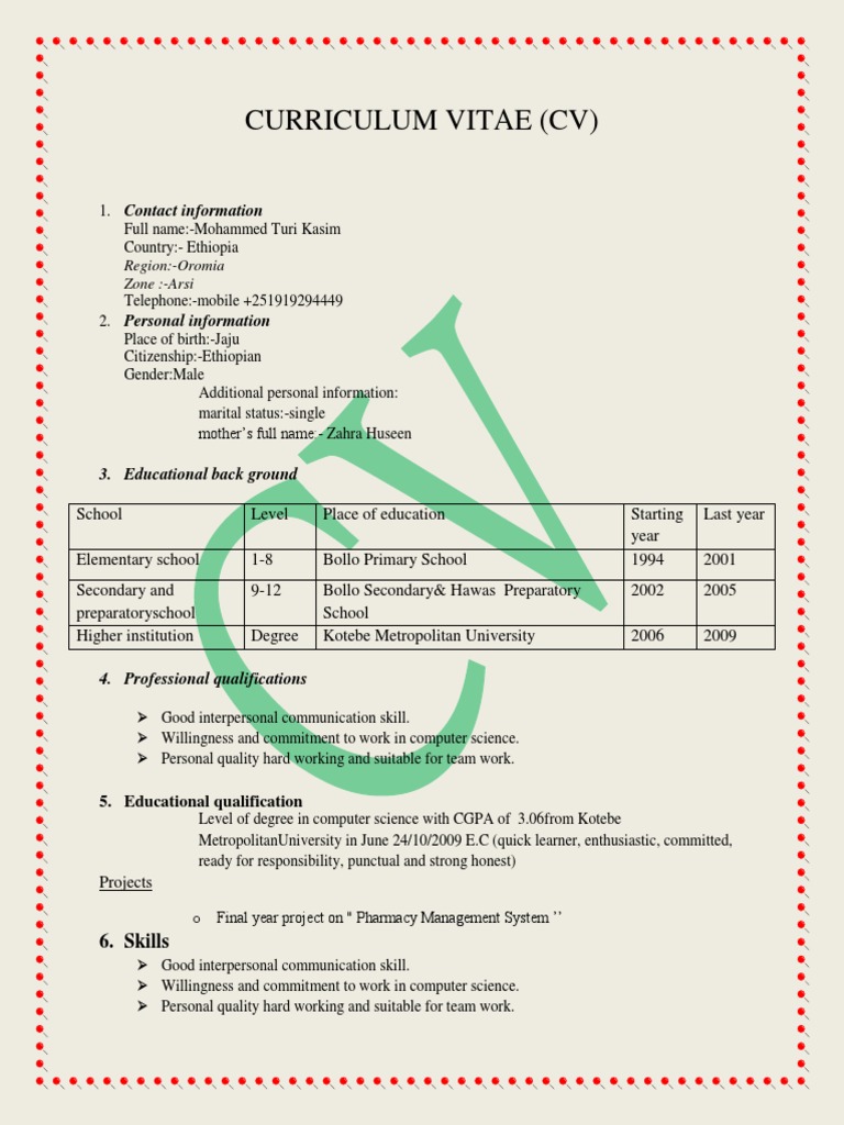 Curriculum Vitae (CV) : Contact Information | PDF | Communication | Cognition