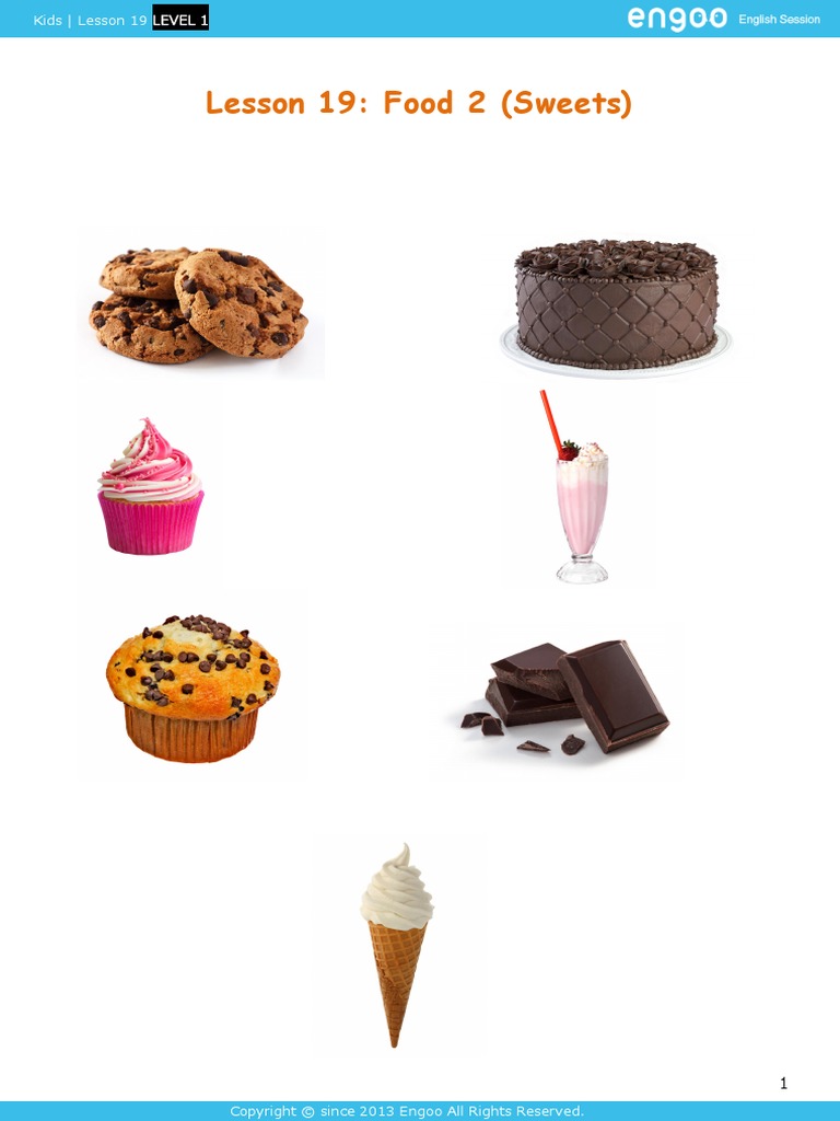 Lesson 19: Food 2 (Sweets) Lesson 19: Food 2 (Sweets) Lesson 19: Food 2 ...