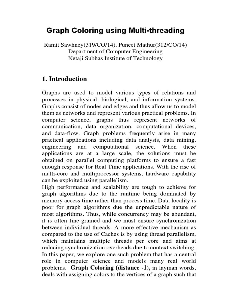 Graph Coloring Pdf Parallel Computing Thread Computing