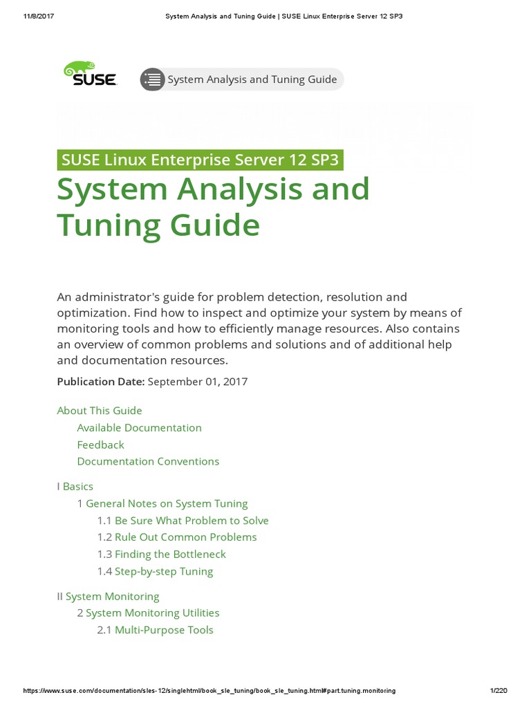 System Analysis and Tuning Guide - SUSE Linux Enterprise Server 12 SP3 | PDF | Linux | Kernel ...