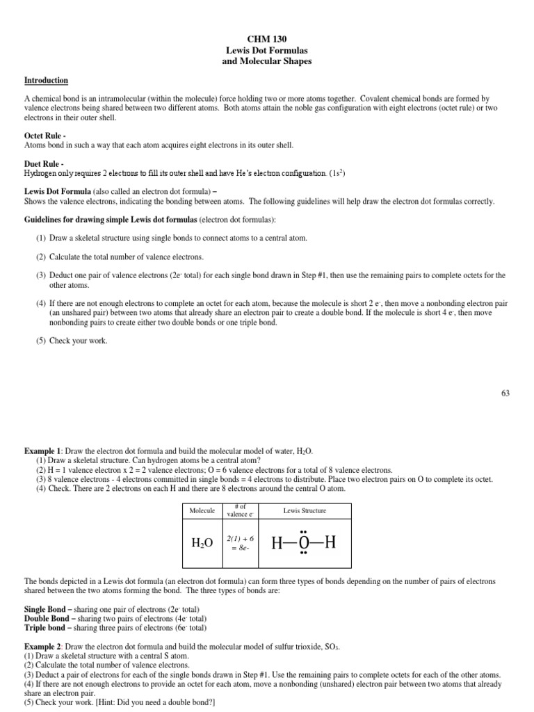 Lab 9 CHM 130LL Lewis Dot Structure | PDF | Chemical Polarity ...